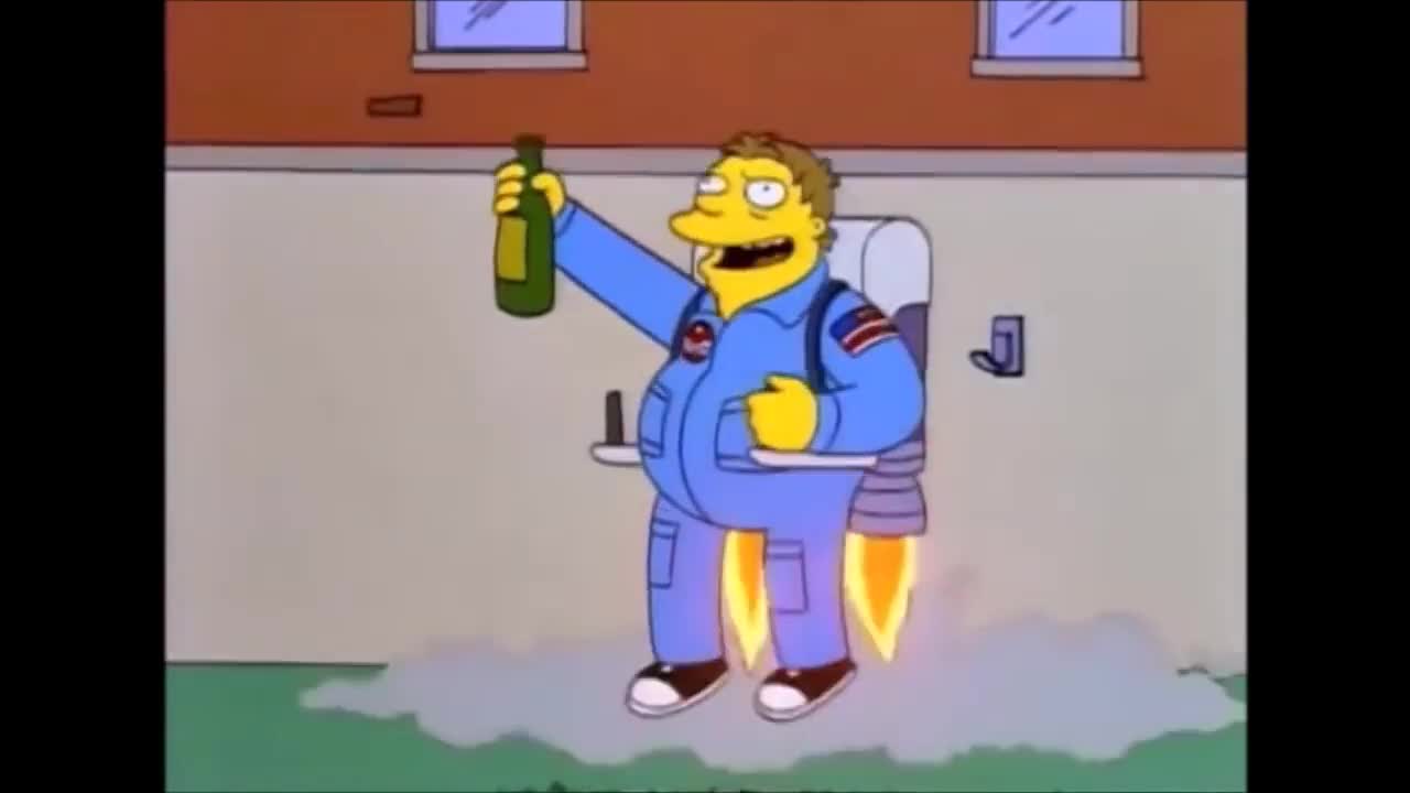The Simpsons - Barney Gumble: Jet Pack | Download HD video clip on | Vlipsy