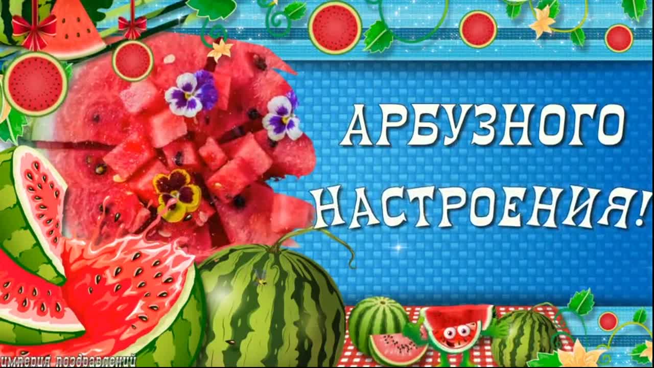 Niche Cards: Желаю арбузного настроения! - Find clips on VLIPSY