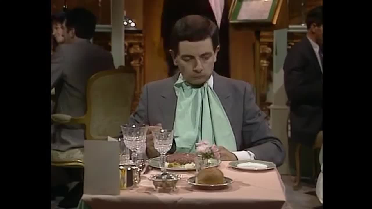 Mr. Bean - Dining at a fine restaurant | Download HD video clip on | Vlipsy