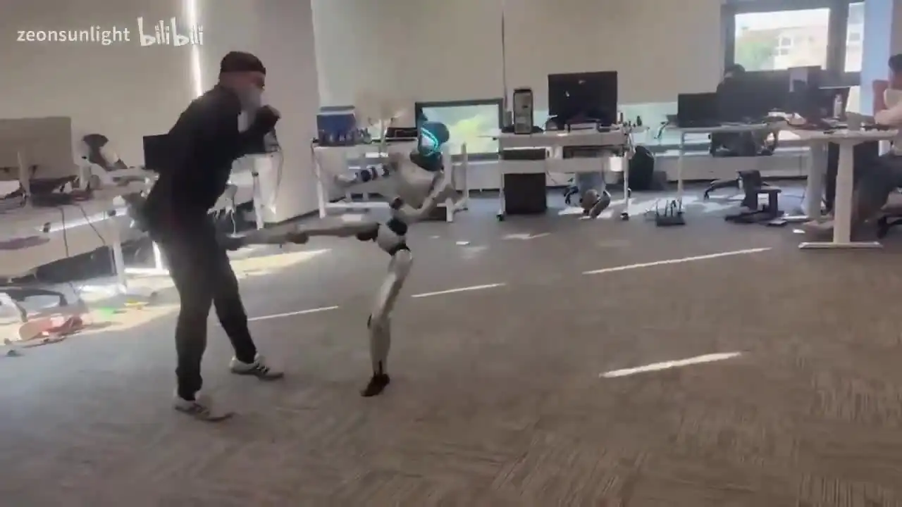 Mocap robot kicked in nuts | Download HD video clip on | Vlipsy