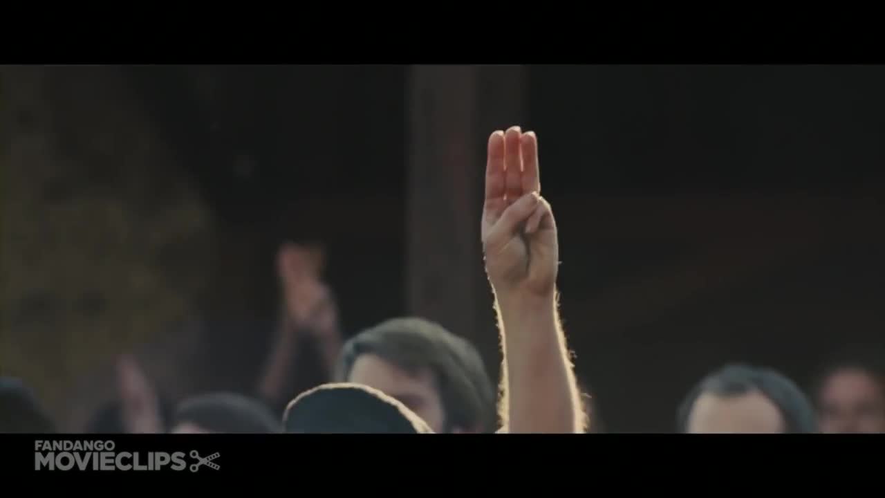 Catching Fire: Crowd raises three fingers - Find clips on VLIPSY