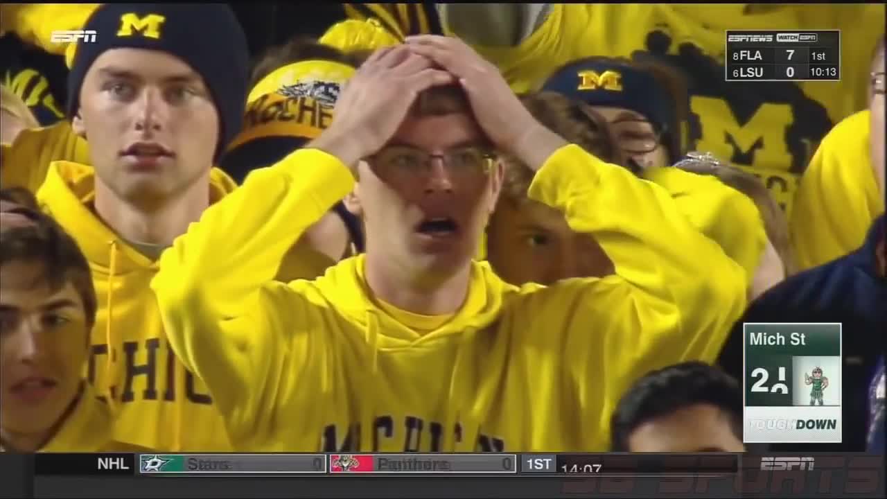ESPN: Devastated Michigan Fan - Find clips on VLIPSY