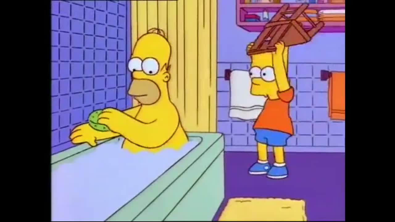 The Simpsons - Chair smash | Download HD video clip on | Vlipsy