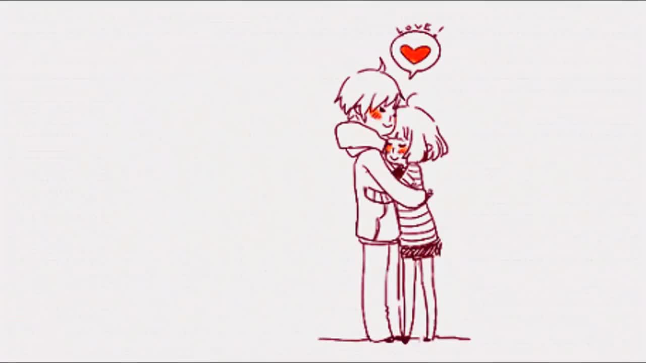 Animation: Hug with hearts - Find clips on VLIPSY