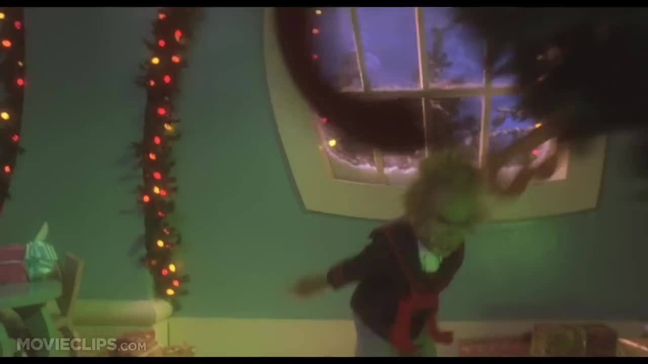 How The Grinch Stole Christmas - Grinch Throws The Christmas Tree ...