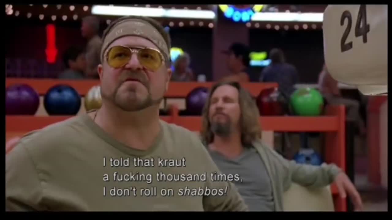 The Big Lebowski - I don't roll on shabbos! | Download HD video clip on ...