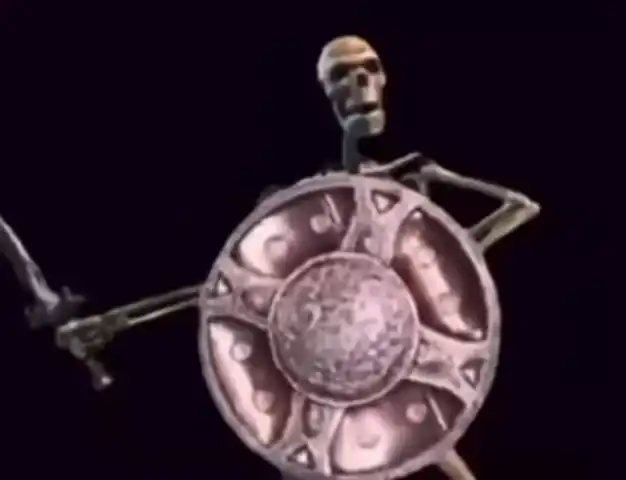 Skeleton sword banging shield | Download HD video clip on | Vlipsy