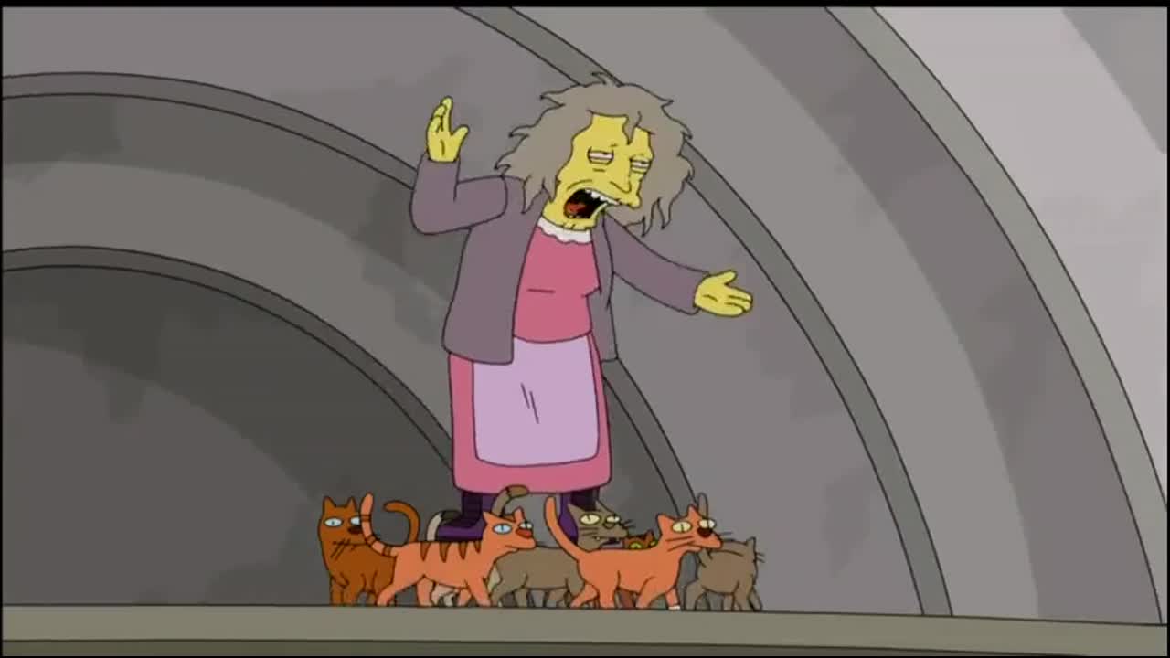 The Simpsons - Crazy Cat Lady Sings | Download HD video clip on | Vlipsy