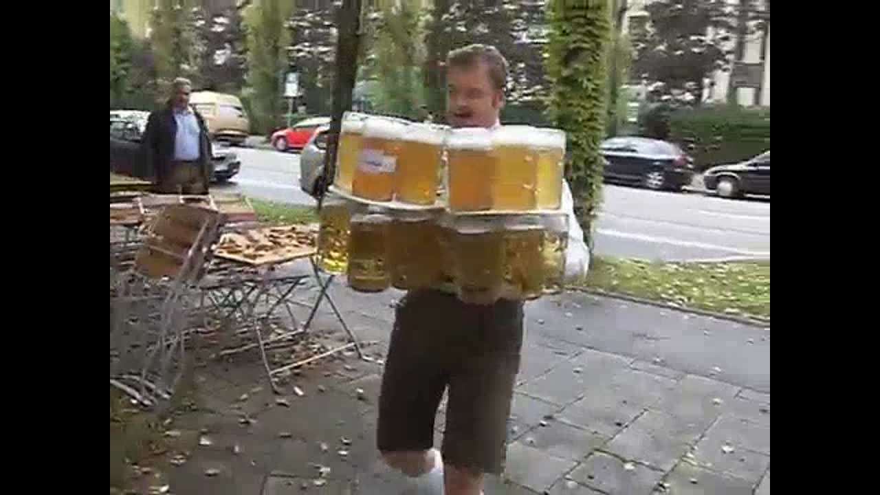 World Record Attempt - Beer Carry Fail | Download HD video clip on | Vlipsy