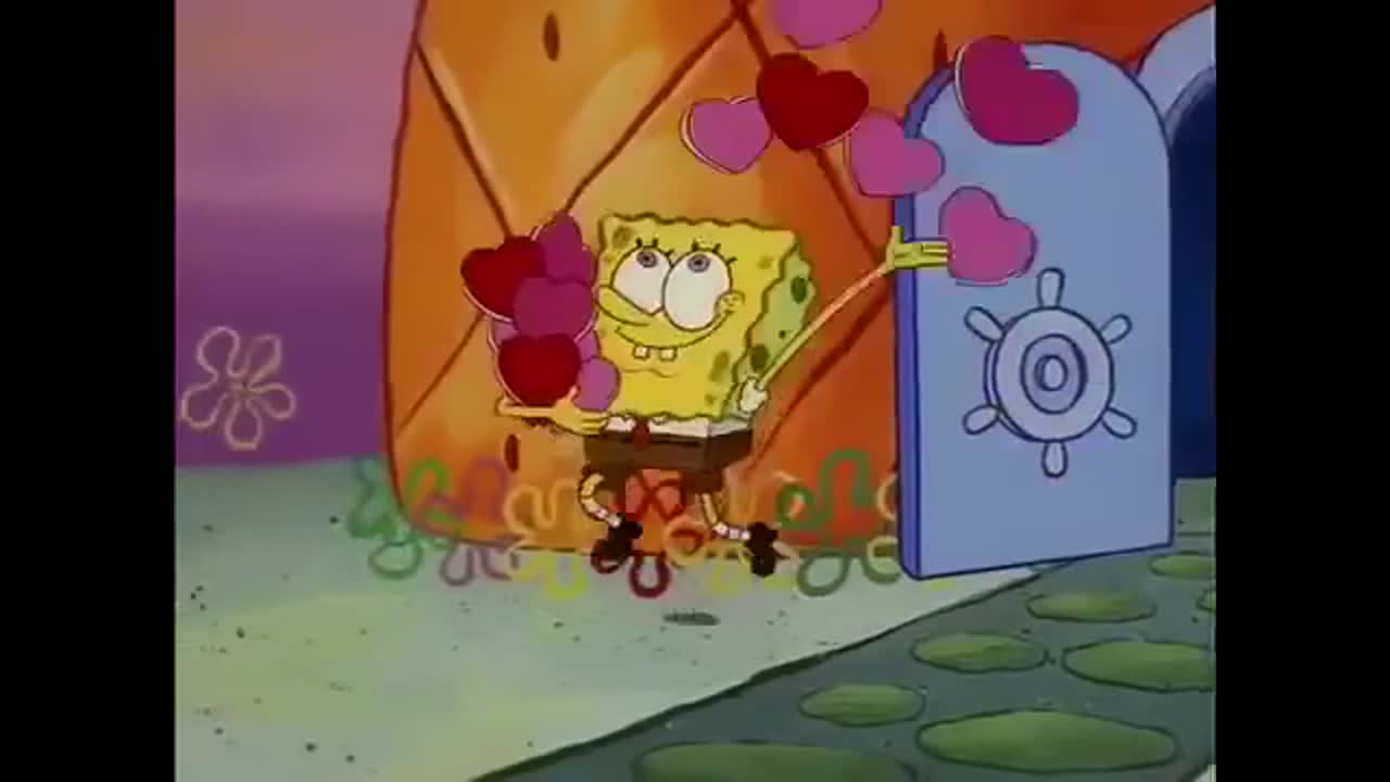 Spongebob Squarepants - Spongebob throwing hearts on Valentine's Day ...