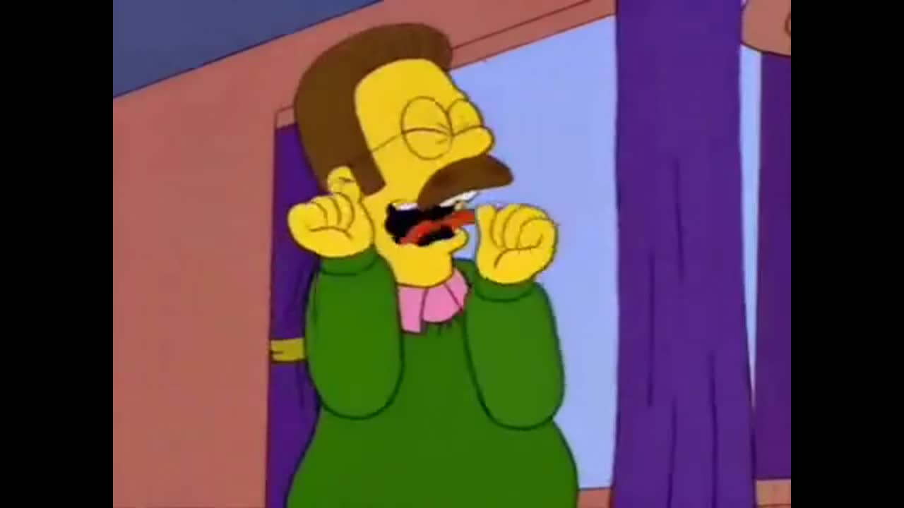 The Simpsons - Ned Flanders Excited | Download HD video clip on | Vlipsy