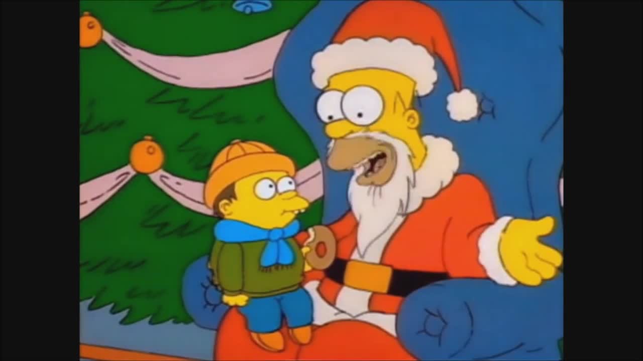 The Simpsons - Mall Santa Homer | Download HD video clip on | Vlipsy