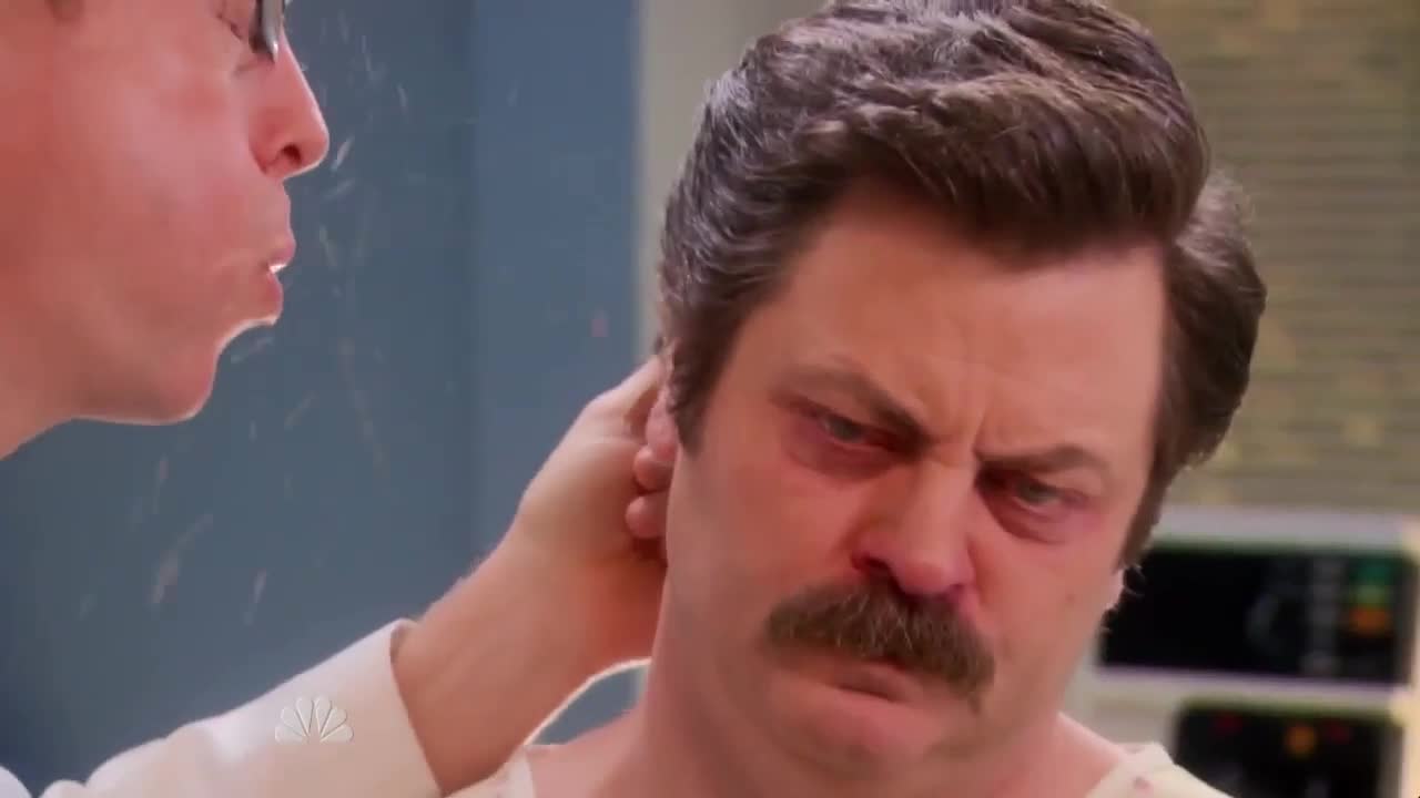 Parks and Rec - Ron Swanson Has Sawdust in his Ear | Download HD video ...