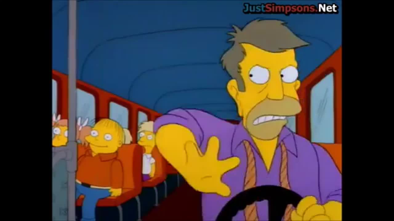 The Simpsons: Skinner driving the bus. Find clips on VLIPSY