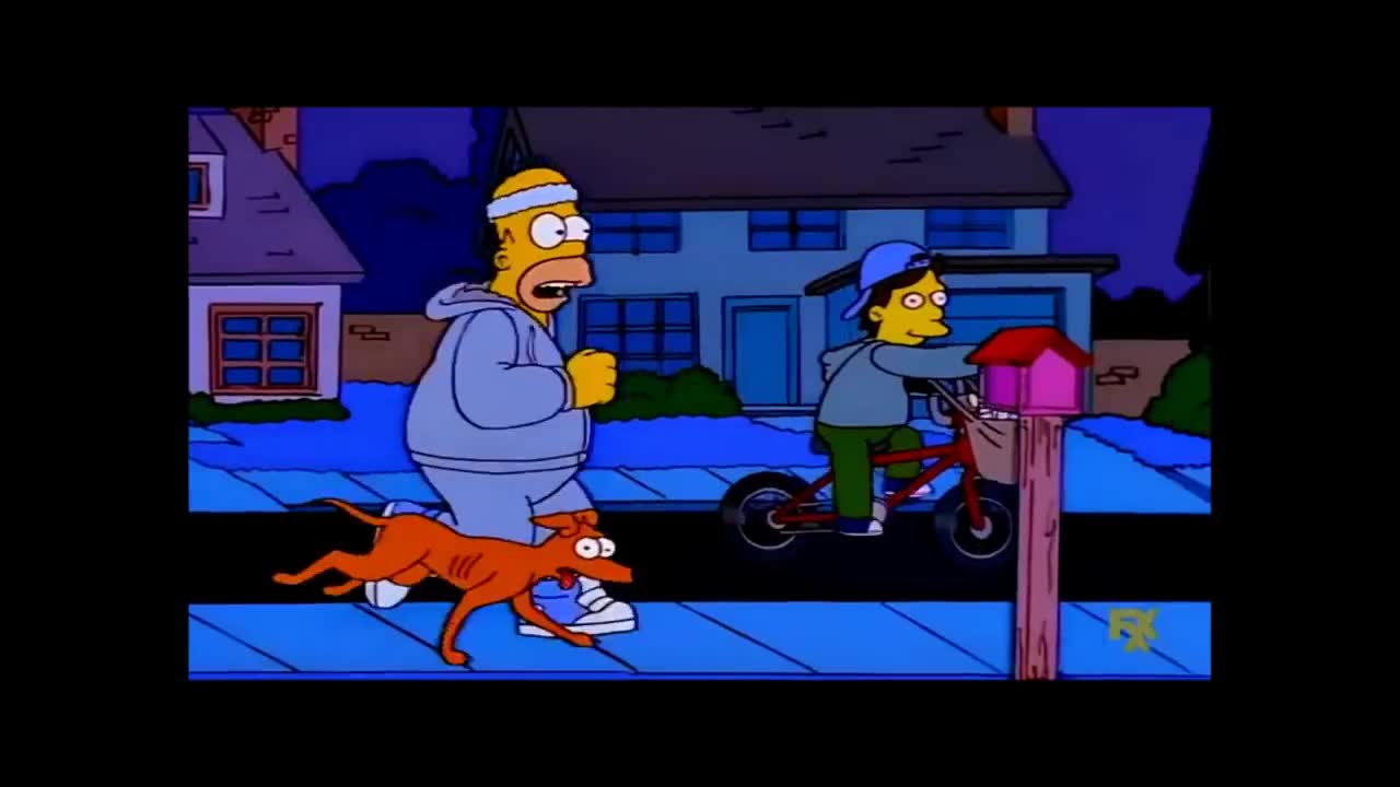 The SImpsons - Homer Gets Hit By Newspapers While Jogging | Download HD ...